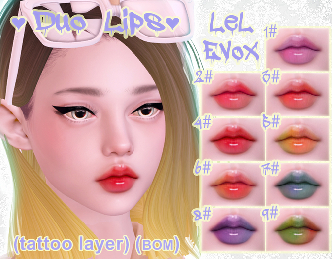 Second Life Marketplace - Duo Lip Collection (Evox) (BOM)